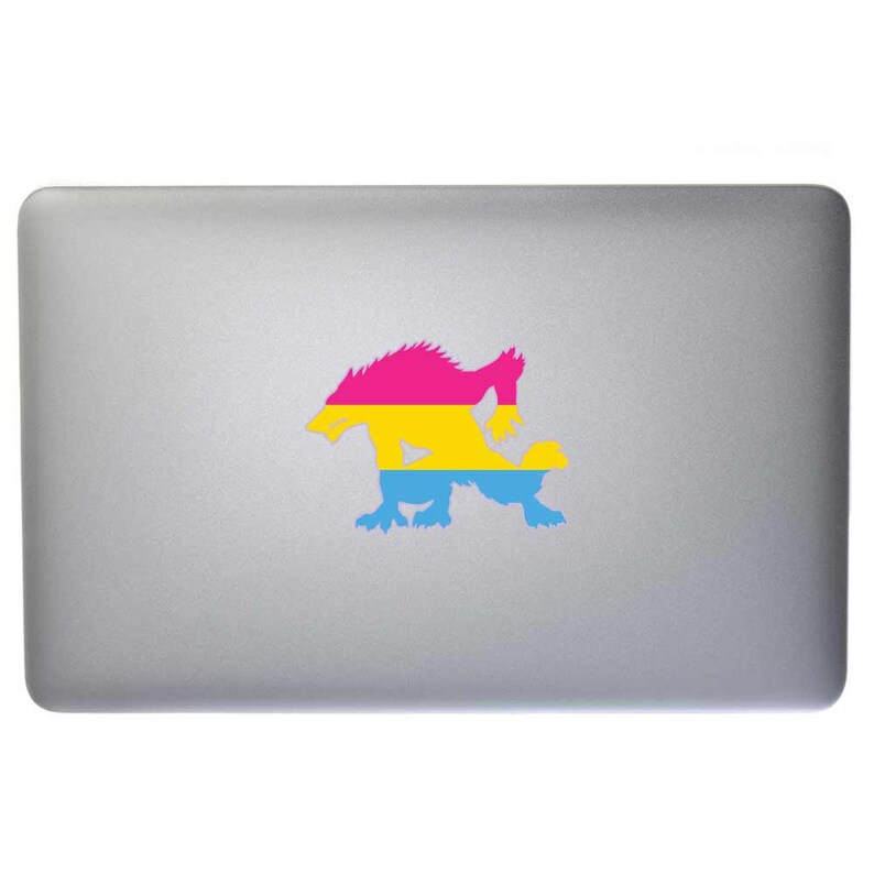 Pansexual Werewolf Therian Silhouette LGBTQIA Pride Furry - Etsy