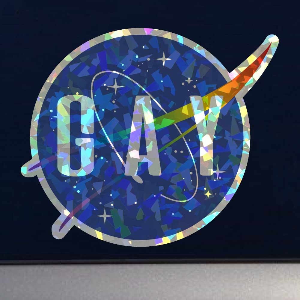 NASA Themed Space Gay Gay LGBT Pride Retro Holographic Flake | Etsy