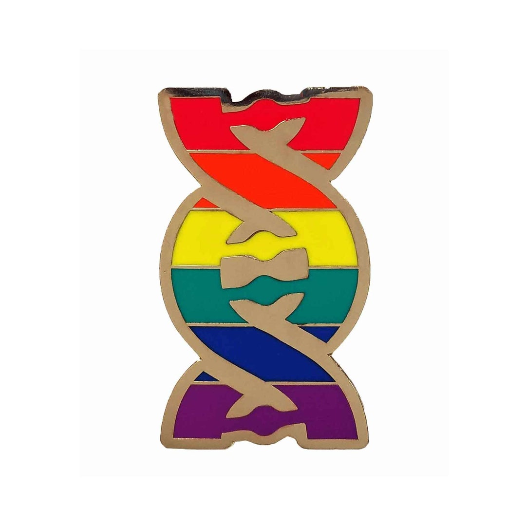 Rainbow DNA Pride Flag Born This Way Enamel Pin 1.75 Perfect Gift - Etsy