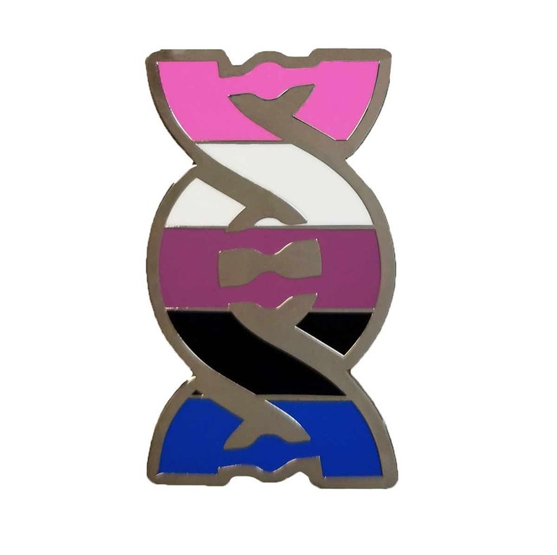 Genderfluid DNA Pride Flag Born This Way Enamel Pin - Etsy