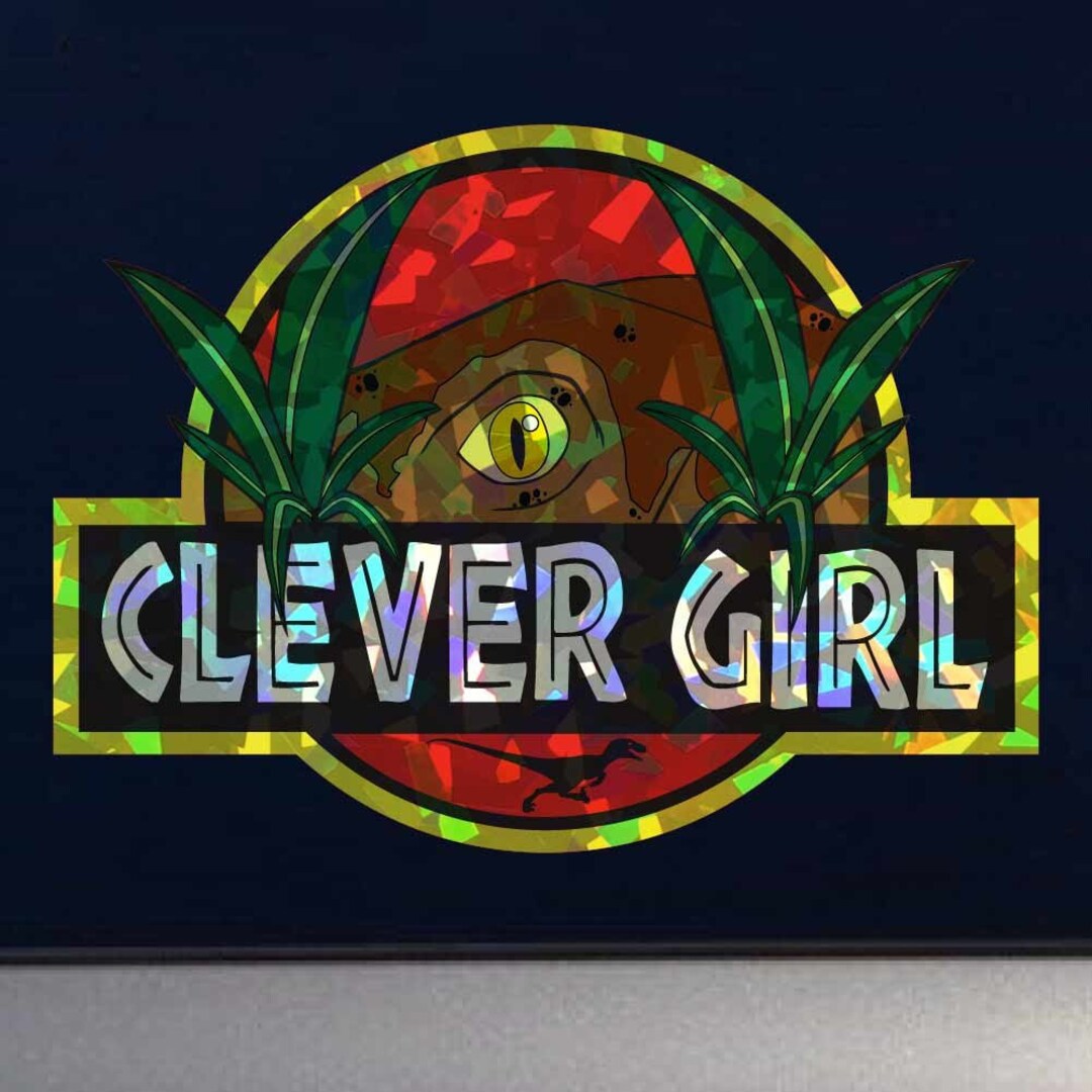 Clever Girl Raptor Jp Retro Holographic Flake Vinyl Indoor Outdoor ...