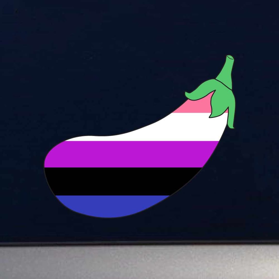 Genderfluid Eggplant Dck Emoji Flag LGBTQ Pride Indoor - Etsy