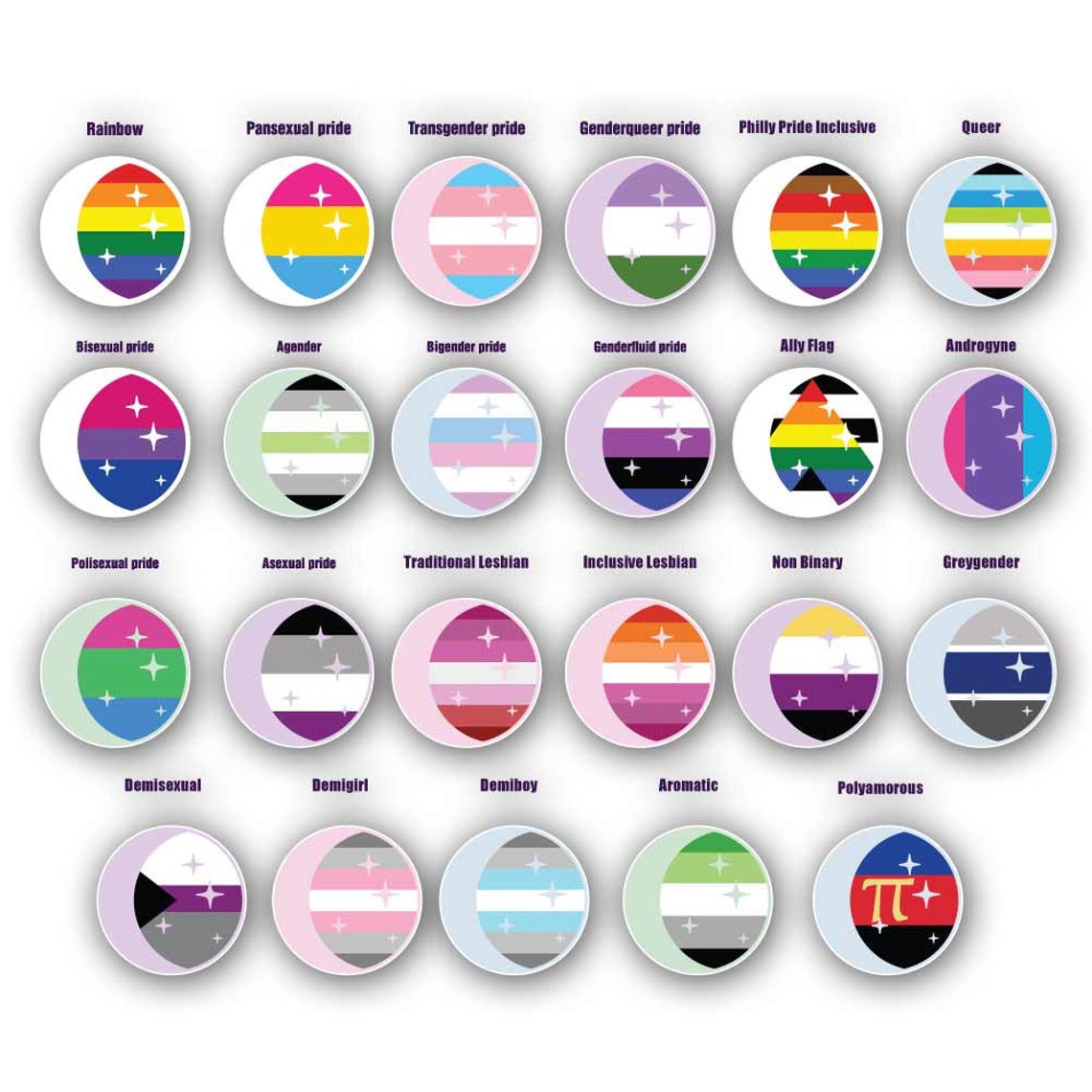 LGBT Pride Moon and Stars Many Pride Flags Available - Etsy