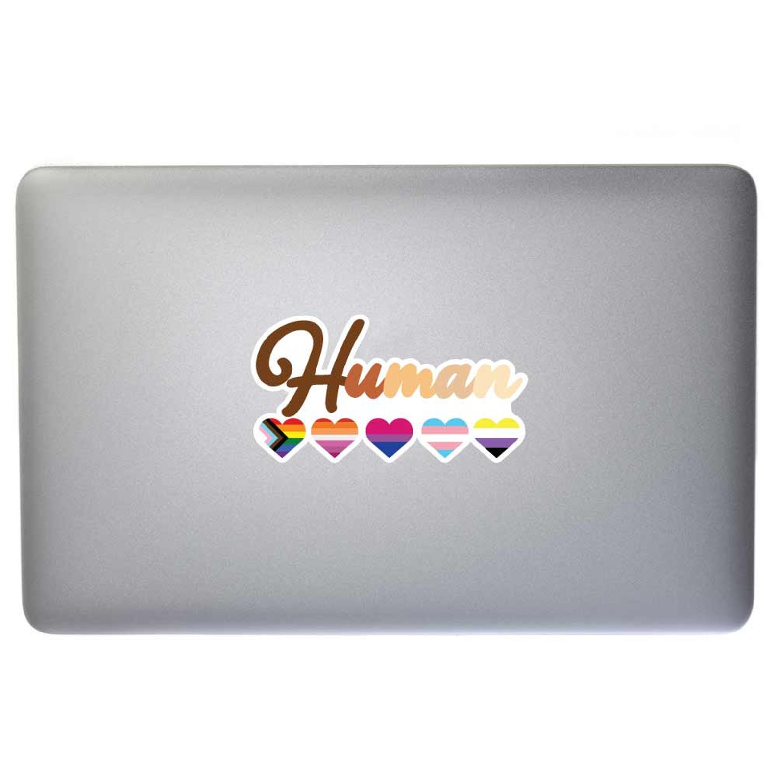 POC Inclusive Cursive HUMAN Text With LGBTQIA+ Pride Hearts - Indoor ...