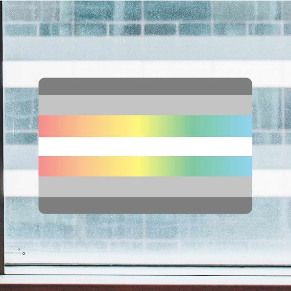Demifluid Flag LGBTQIA Pride Flag Full Color Static Window | Etsy