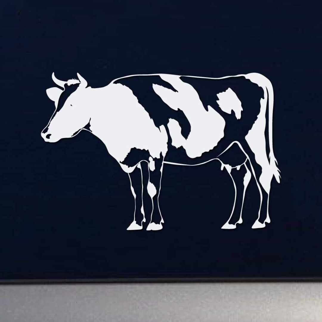 Standing Moo Cow, Dairy Cow Indoor Outdoor Vinyl Decal - Multiple ...