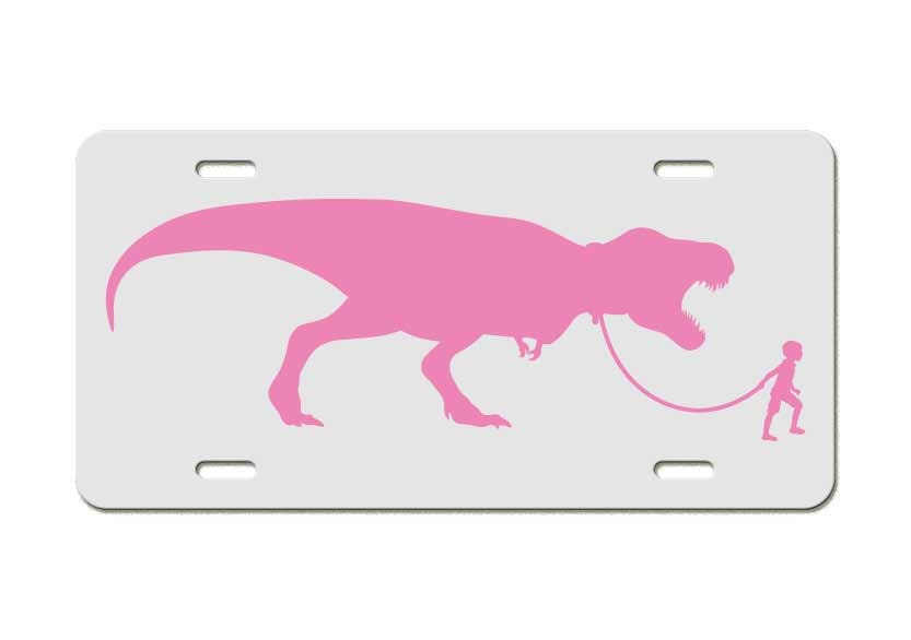 Little Boy Walking Tyrannosaurus Rex, T-rex Vanity / License Plate ...