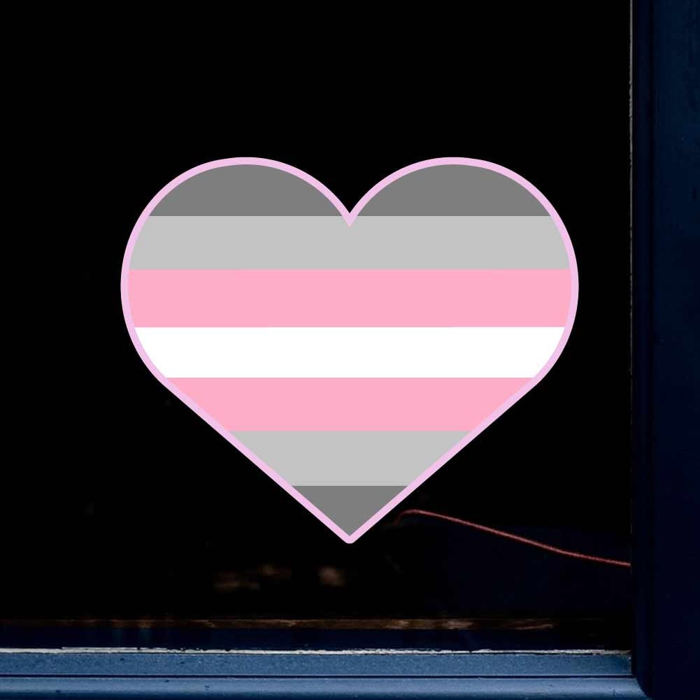 Demigirl Heart LGBTQIA Pride Flag Full Color Static Window - Etsy