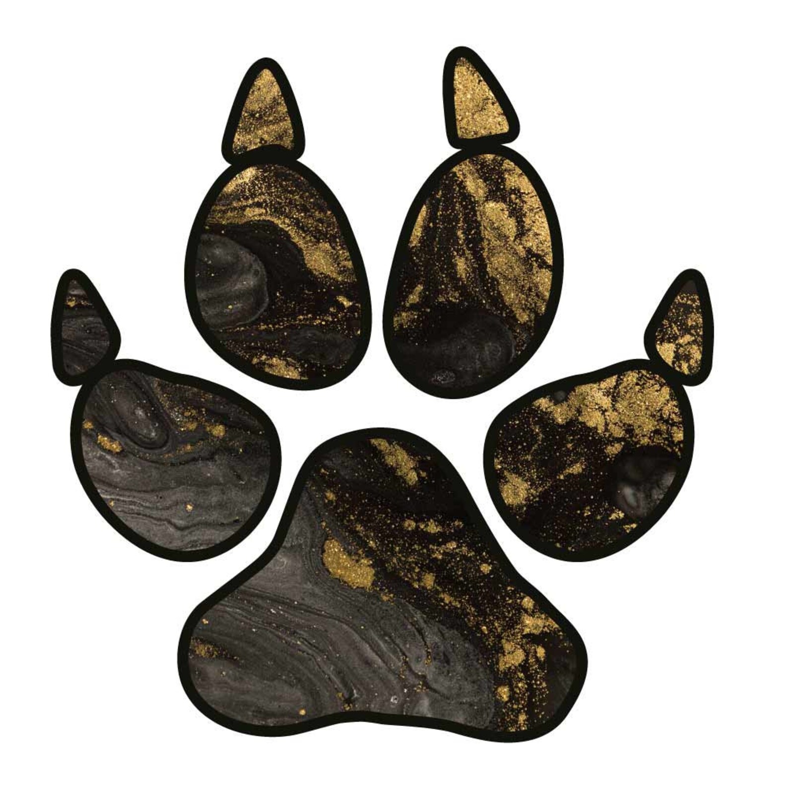 Canine Paw Print Silhouette Swirl Paint Pour Indoor Outdoor - Etsy