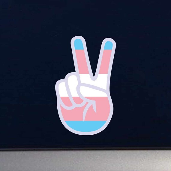 Peace Sign Hand Emoji Transgender Flag LGBTQ Pride Indoor | Etsy
