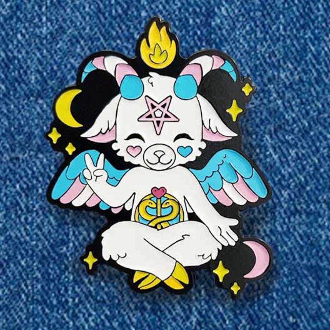 Transgender Pride Hidden Flag Adorable Baphomet - Soft Enamel 1.5 ...