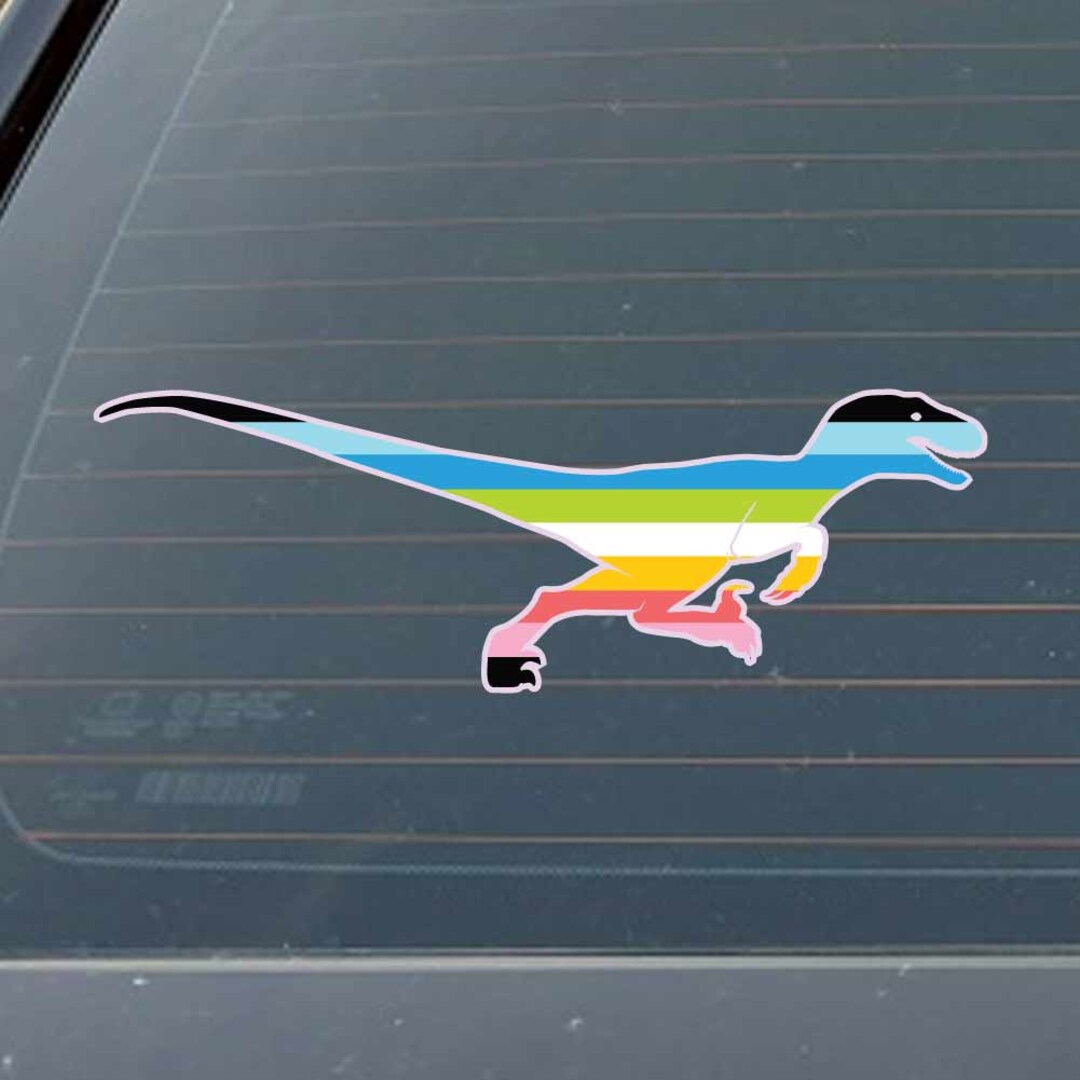 Running Raptor Queer Flag - LGBTQ+ Pride - Indoor Outdoor Vinyl Decal ...