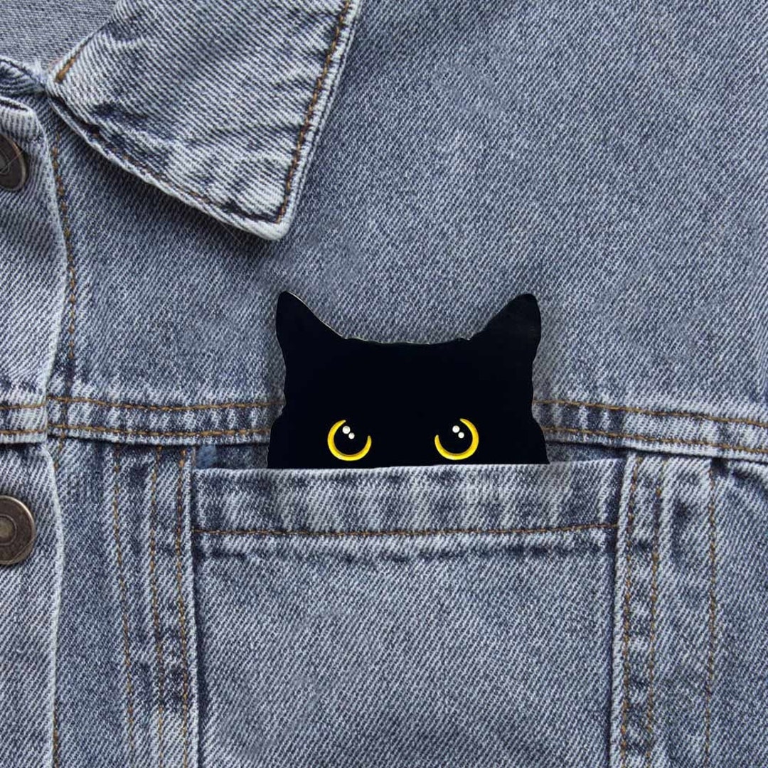 Peeking Kitty Cat 1.75" Enamel Pin - Perfect for Cat Owners - Etsy