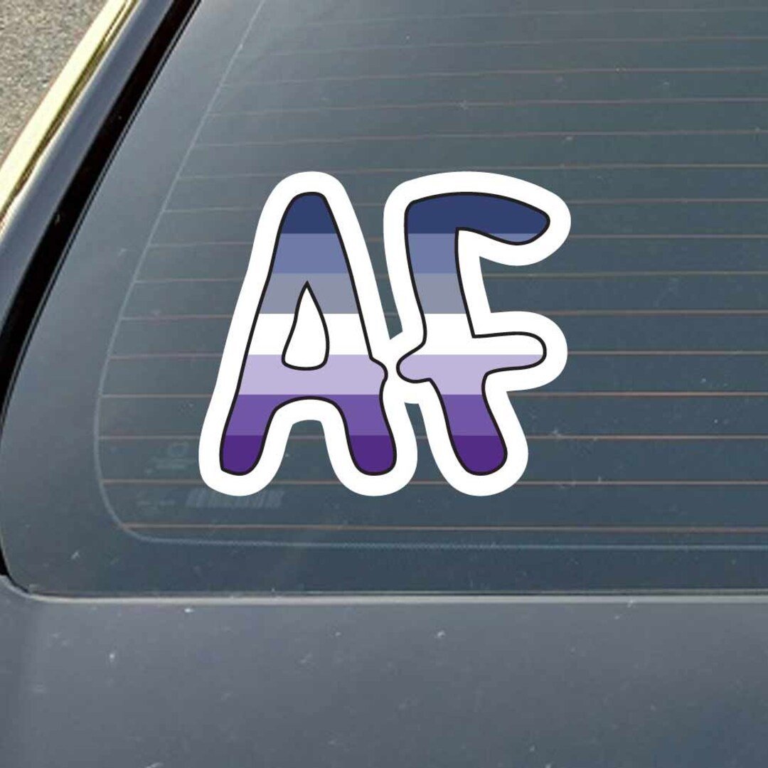 Butch Lesbian AF, as Fck Text LGBTQ Flag Indoor/outdoor Vinyl Decal in ...