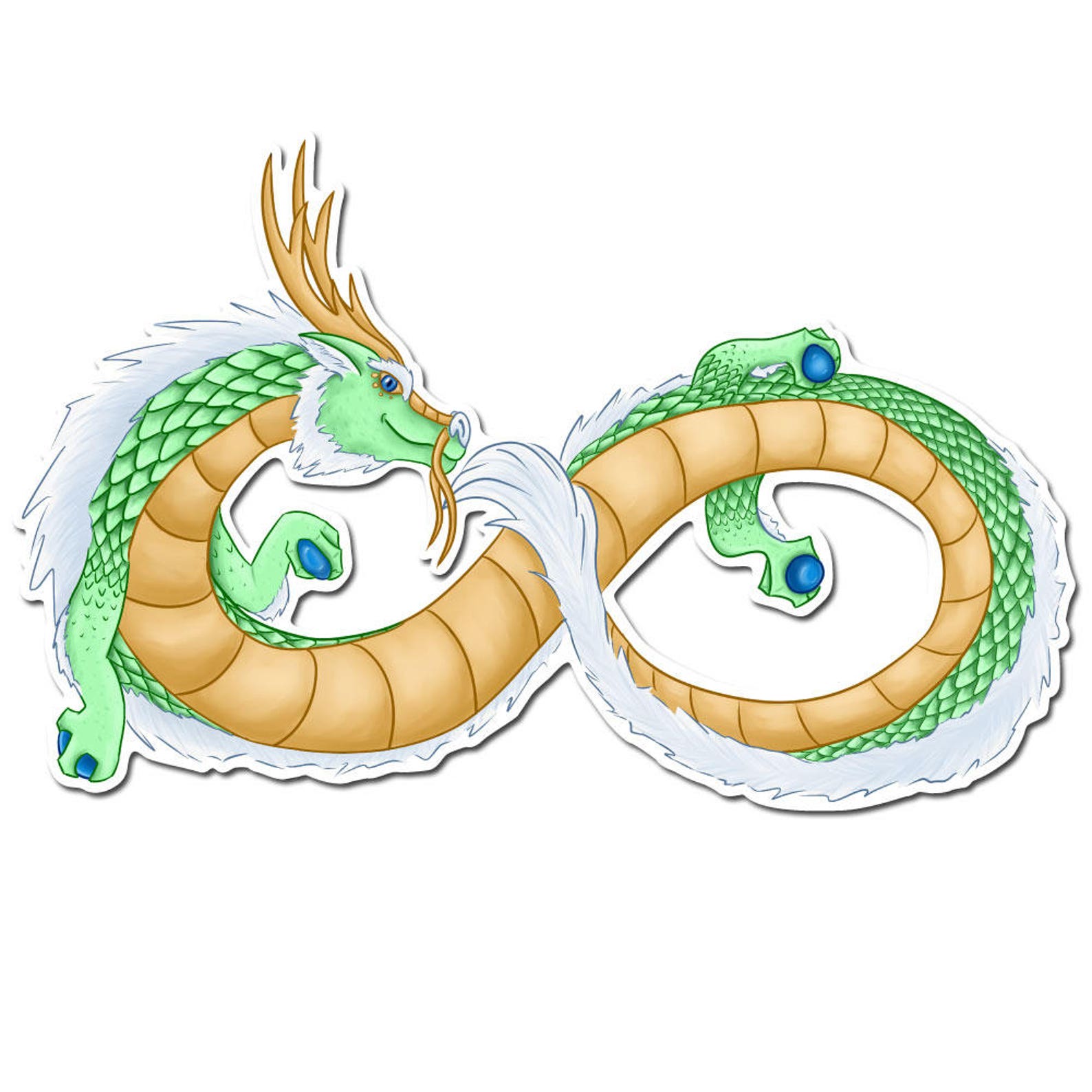 Infinity Luck Dragon Lucky Noodle Dragon Full Color Decal for - Etsy