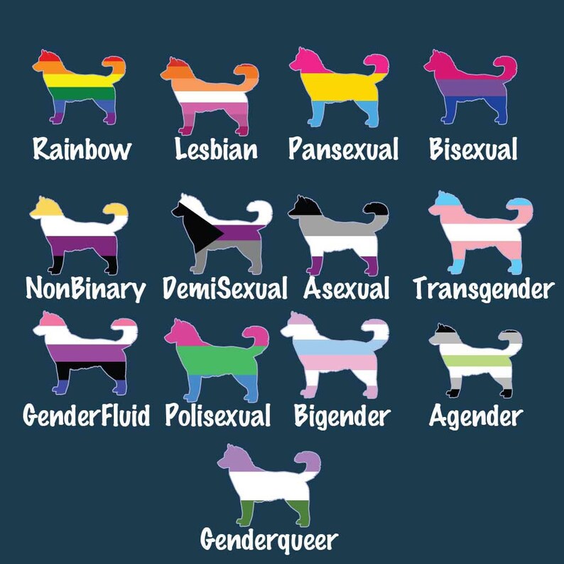 LGBT Pride Husky Silhouette Furry Fandom Many Pride Flags | Etsy