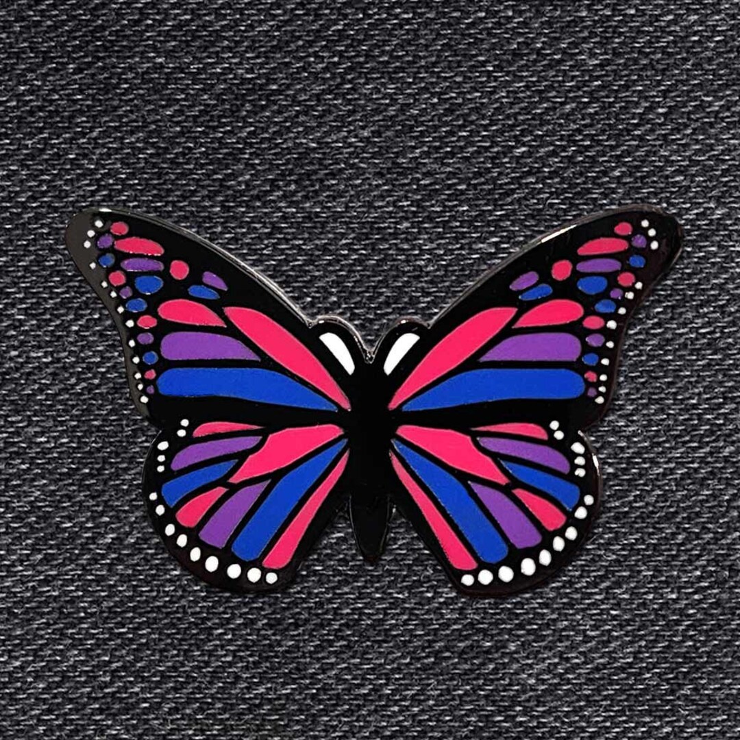 Bisexual Hidden Pride Flag Monarch Butterfly, 1.5 Inch Enamel Pin - Etsy