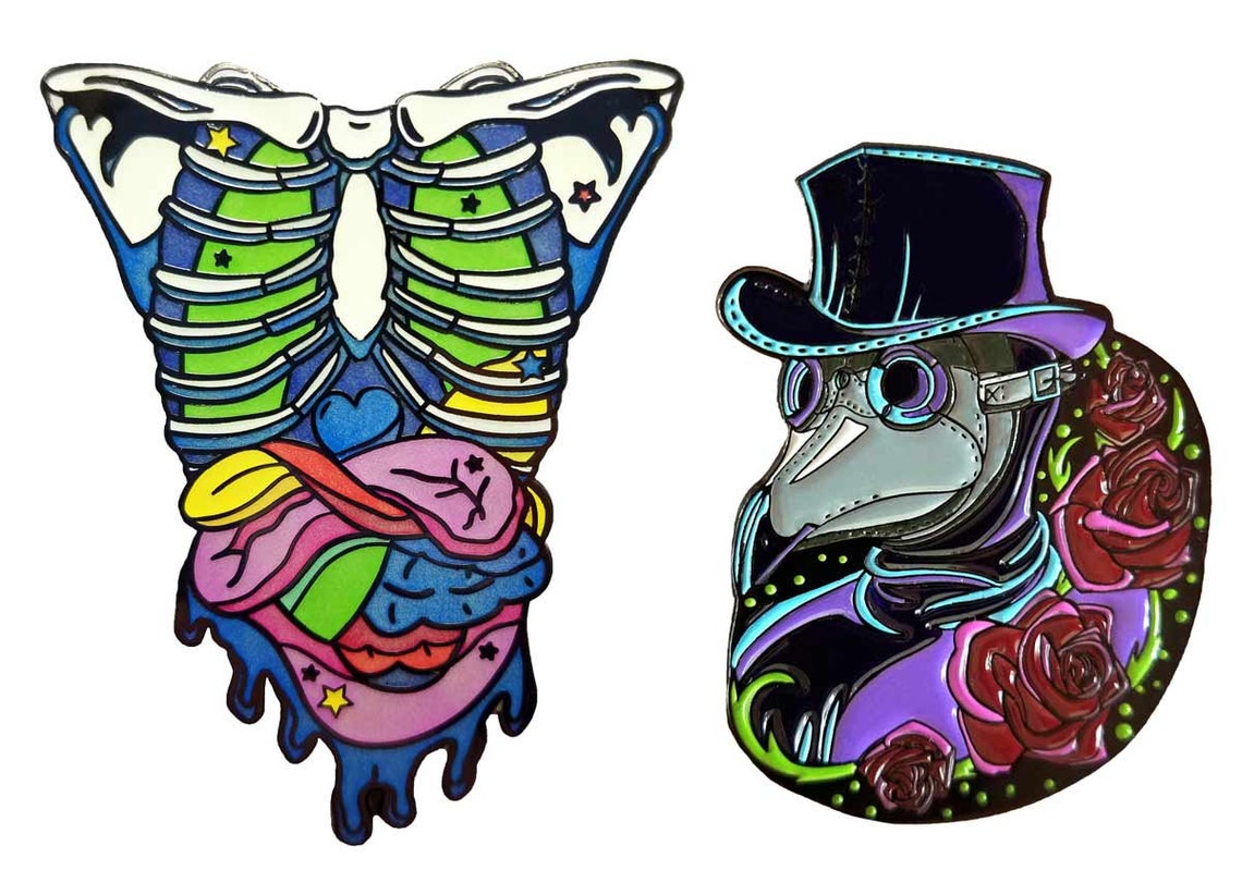 The Good Doctor Plague Doctor With Roses 1.25 Pin and - Etsy