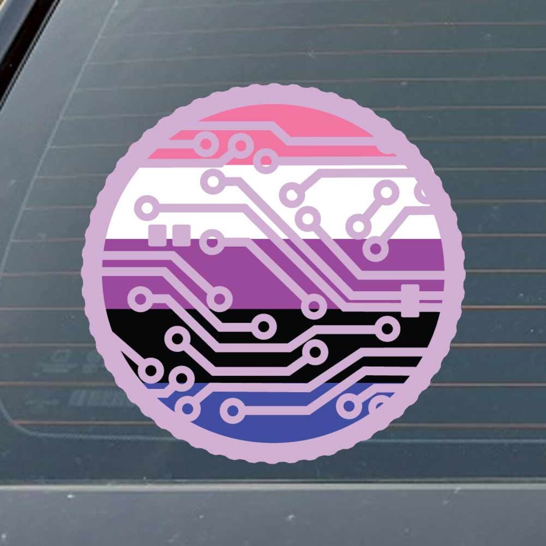 Genderfluid Circuit Gear LGBTQIA Flag Indoor/outdoor Vinyl Decal IT ...