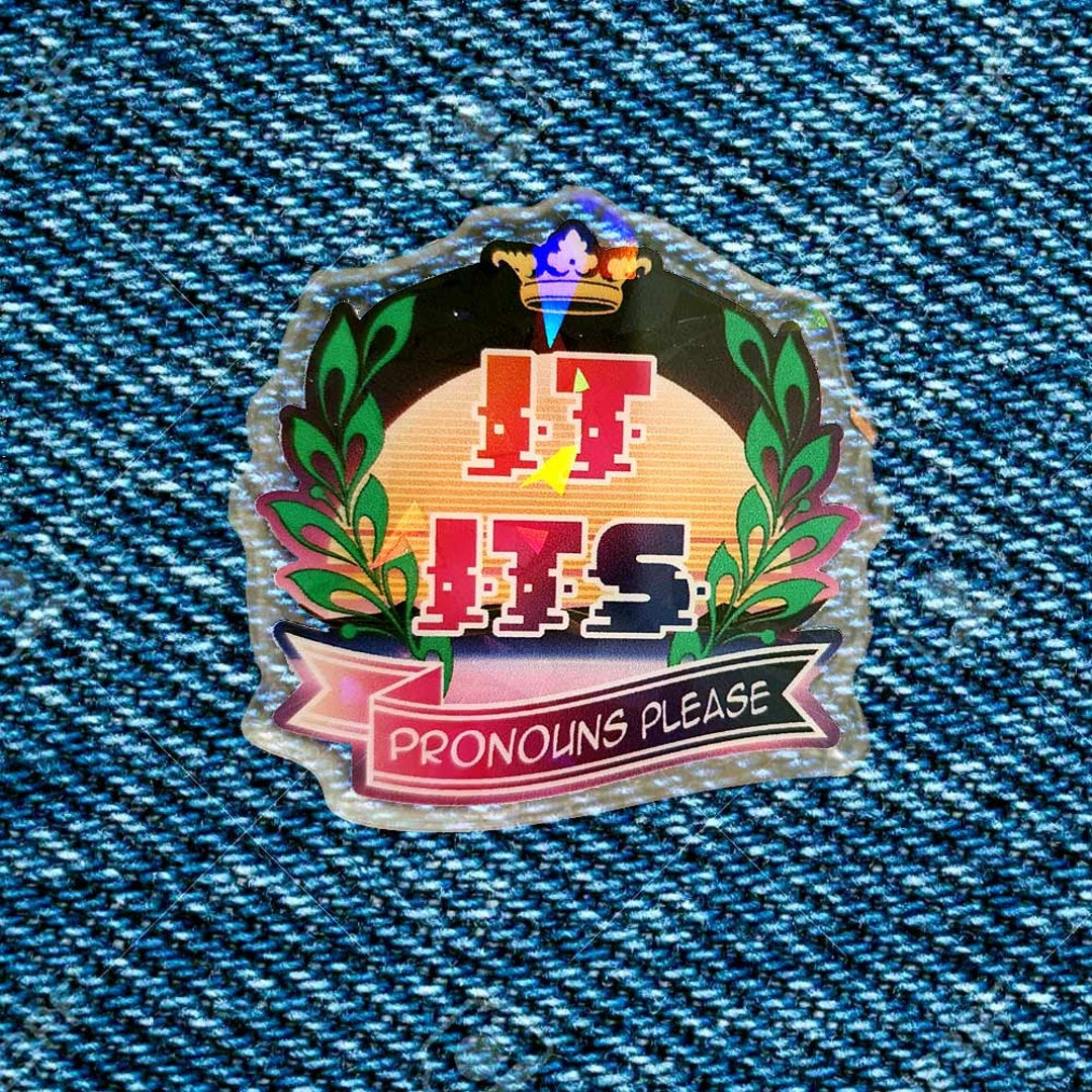 It/its Pronouns Please Retro Style - 2 Inch Acrylic Pin, With ...
