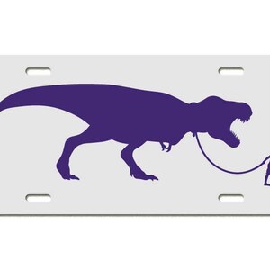 Little Boy Walking Tyrannosaurus Rex, T-rex Vanity / License Plate ...