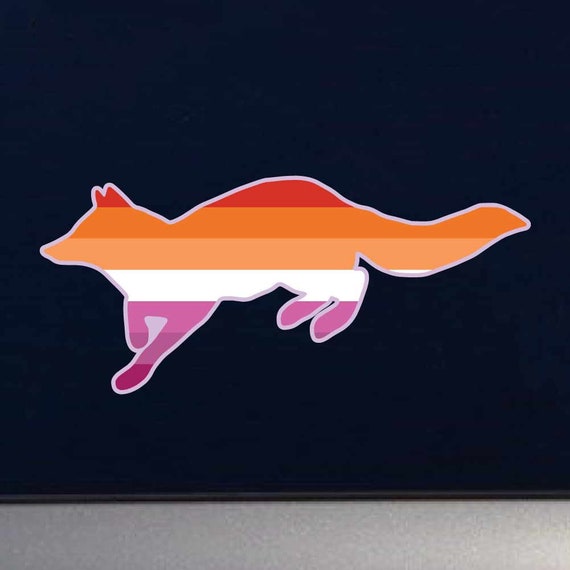LGBTQ Lesbian Pride Fox Silhouette Furry Fandom | Etsy