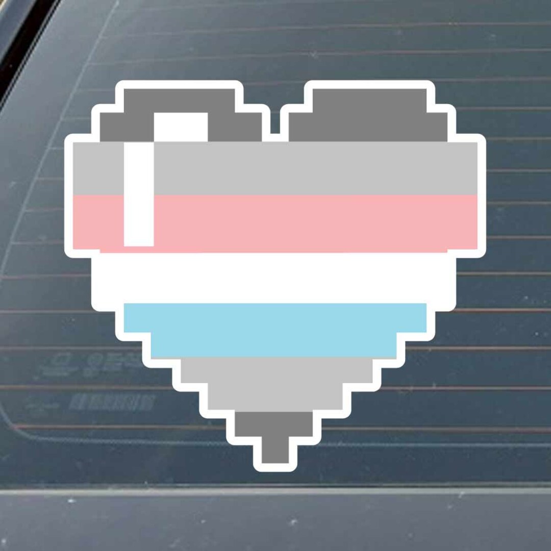 Demiflux 8 Bit Retro Style Pride Heart - LGBTQ+ Flag - Indoor Outdoor ...