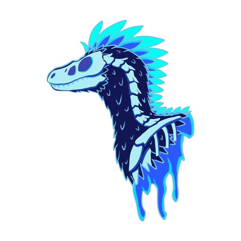 Raptor Skeleton With Goo Drips Multiple Colors Vinyl | Etsy