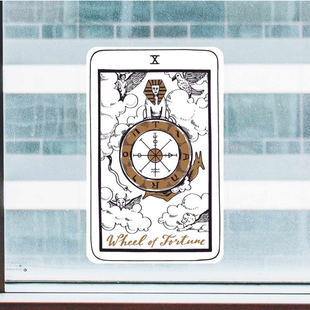 The Wheel of Fortune X Major Arcana Card - Full Color Static Window ...