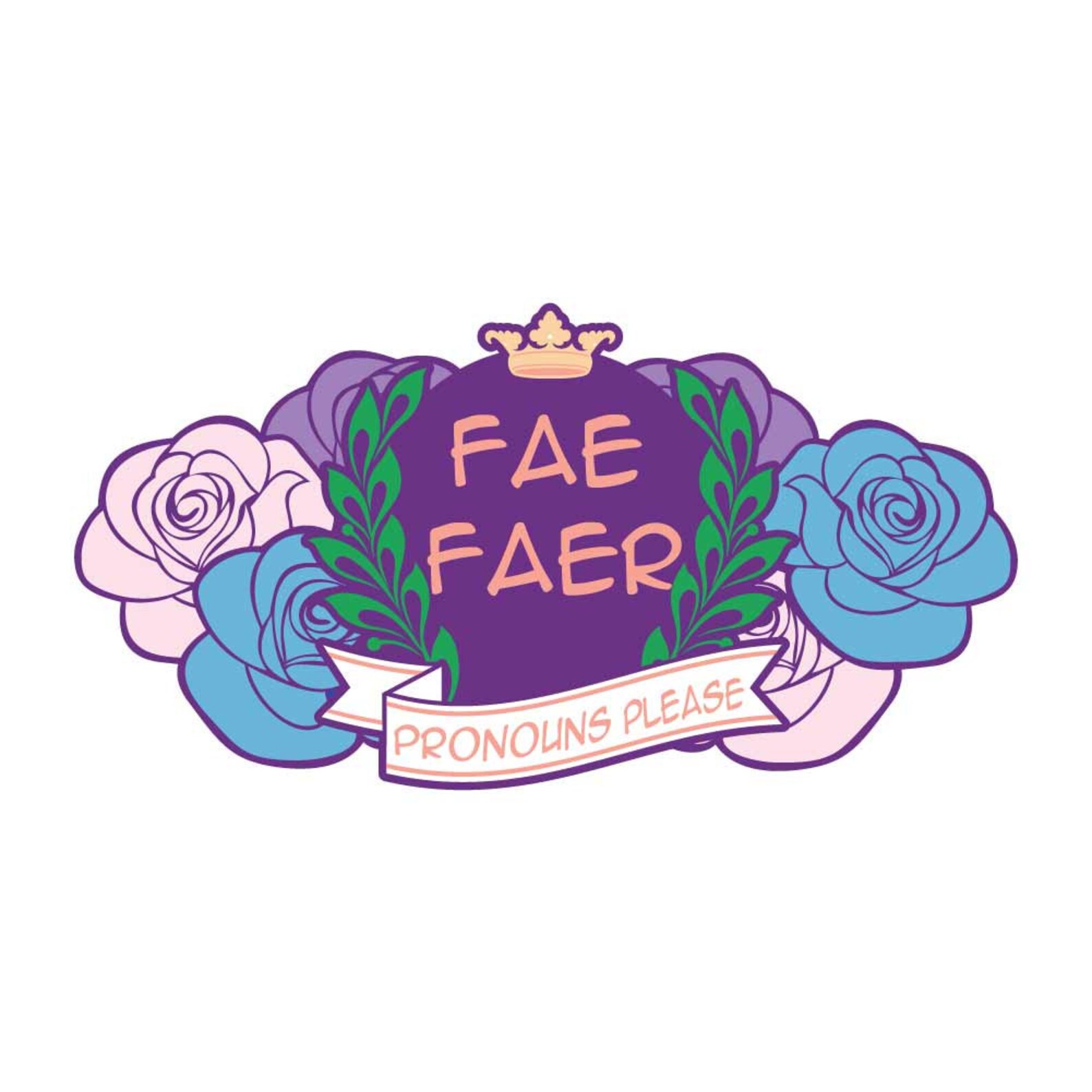 Fae Faer Gender Pronouns Please Full Color Decal - Etsy