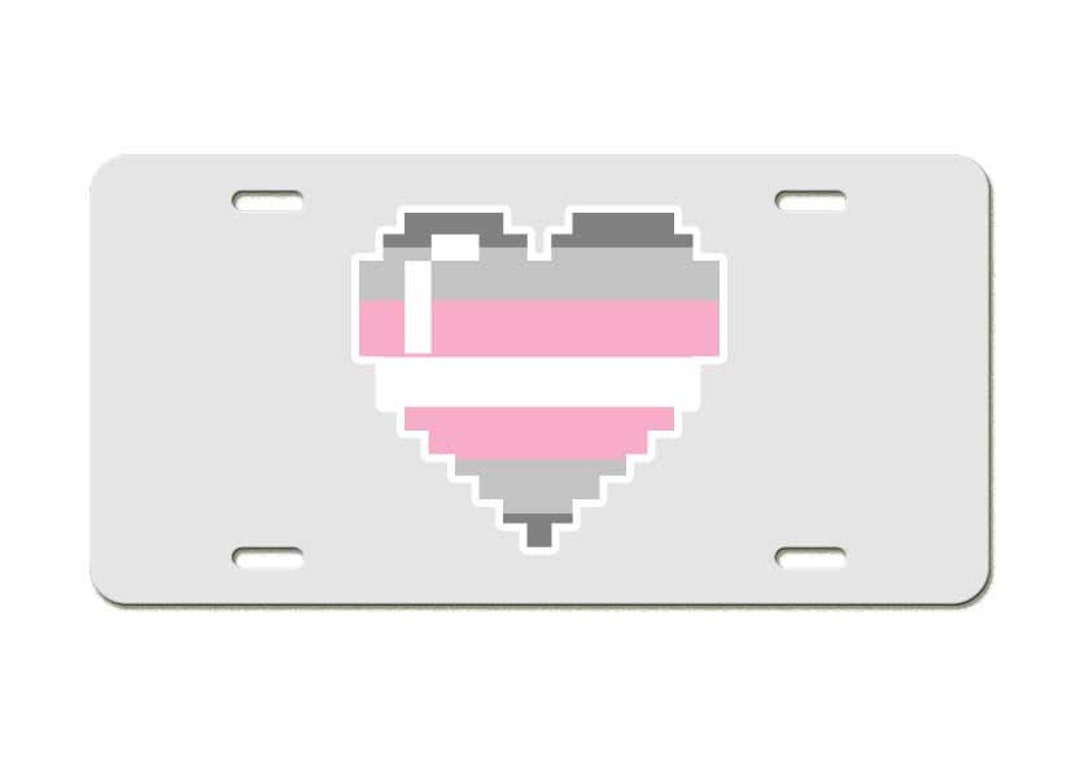 Demigirl 8 Bit Retro Gamer Heart LGBTQIA+ Vanity / License Plate ...