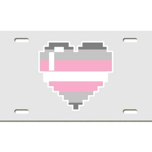 Demigirl 8 Bit Retro Gamer Heart LGBTQIA+ Vanity / License Plate ...
