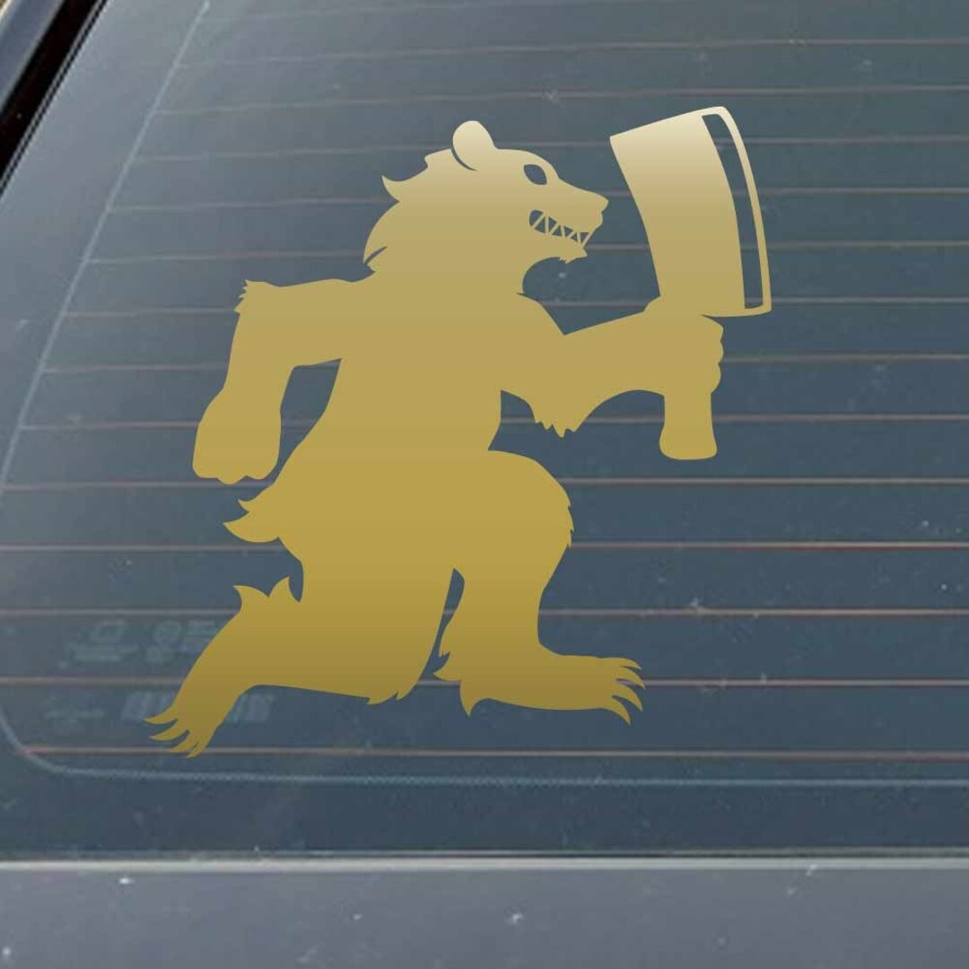 Bear Grinning Hatchet Man ICP Inspired Indoor Outdoor Vinyl Decal - Etsy