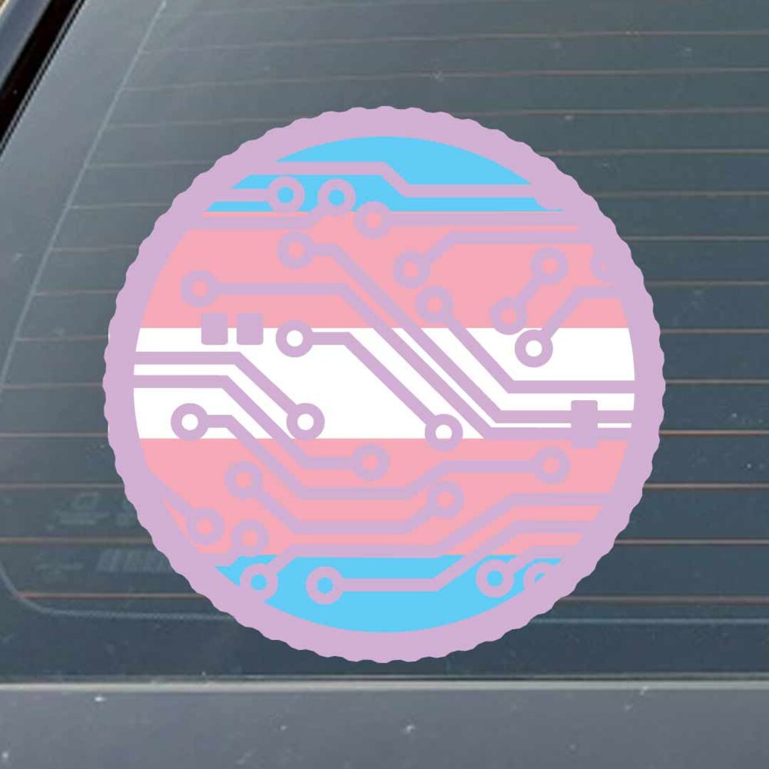 Transgender Circuit Gear LGBTQIA Flag Indoor/outdoor Vinyl Decal IT ...
