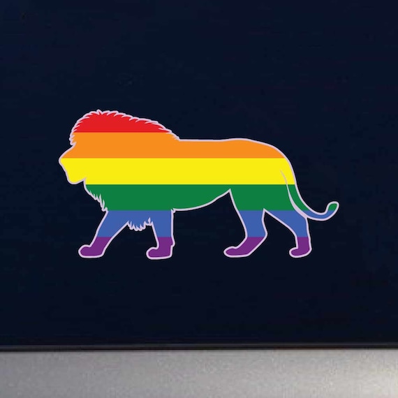 LGBT Pride Lion Silhouette Furry Fandom Many Pride flags | Etsy