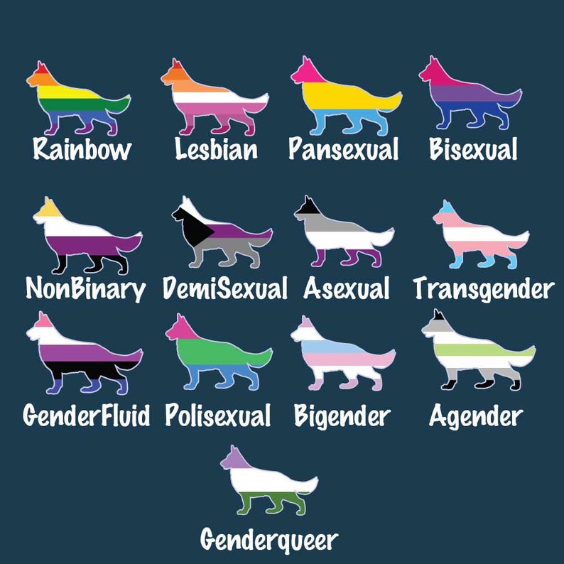 LGBT Pride German Shepherd Silhouette - Furry Fandom - Many Pride Flags ...