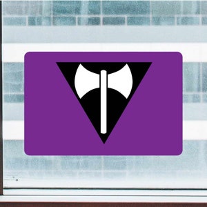 Labrys Lesbian Flag, LGBTQIA+ Pride Flag - Full Color Static Window ...