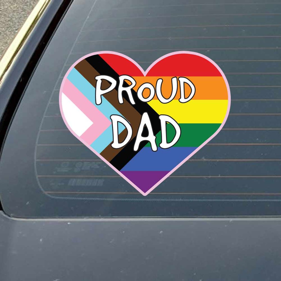POC Transgender Inclusive Progress Flag, Proud Dad Heart - LGBTQ+ Pride ...