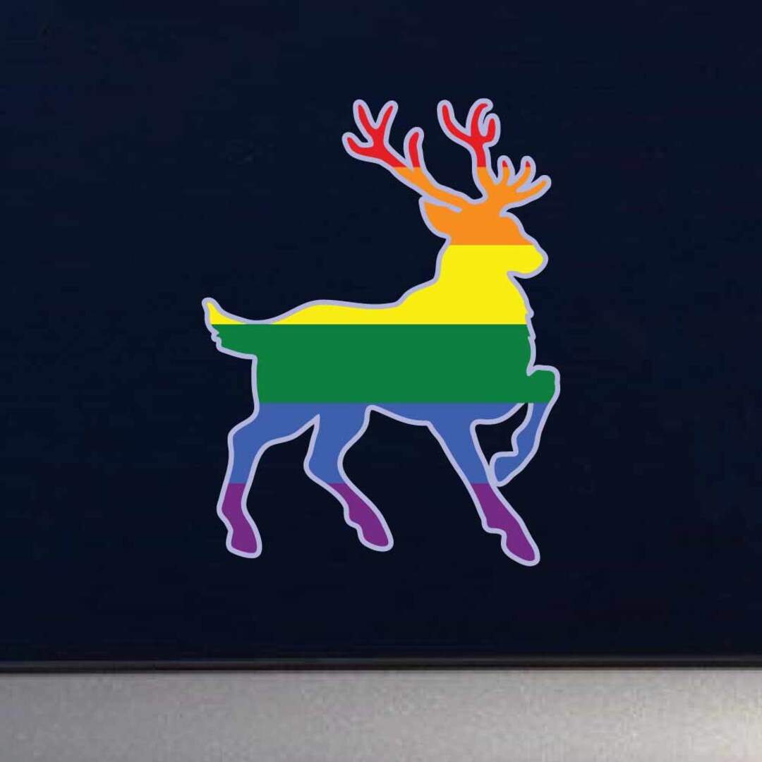 LGBT Pride Deer Buck Stag Silhouette - Furry Fandom - Many Pride Flags ...