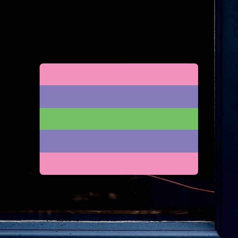 Trigender Flag, LGBTQIA+ Pride Flag - Full Color Static Window Cling - Etsy
