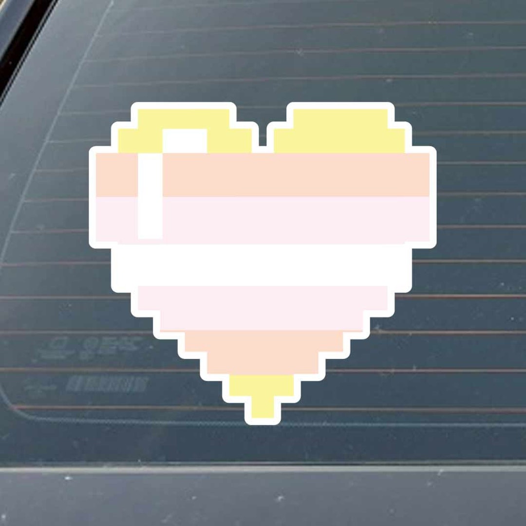 Pangender 8 Bit Retro Style Pride Heart - LGBTQ+ Flag - Indoor Outdoor ...