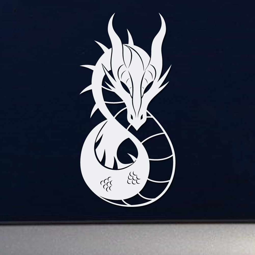 Serpent Dragon Single Color Indoor Outdoor Vinyl Decal - Etsy