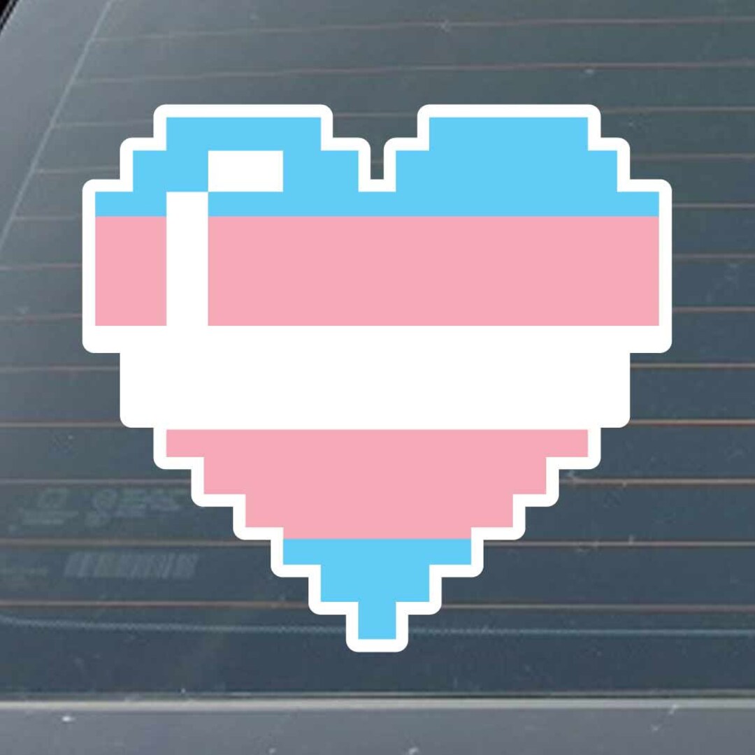 Transgender 8 Bit Retro Style Pride Heart LGBTQ Flag Indoor Outdoor ...