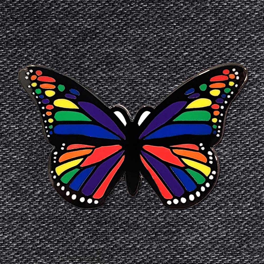 Rainbow Hidden Pride Flag Monarch Butterfly, 1.5 Inch Enamel Pin - Etsy