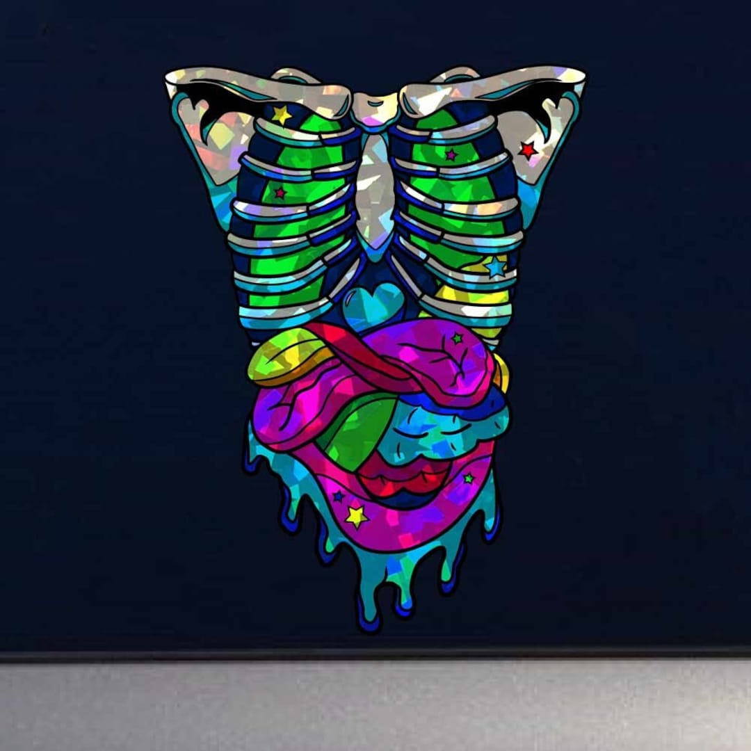 Candy Gore Rib Cage and Guts Retro Holographic Flake Indoor Outdoor ...
