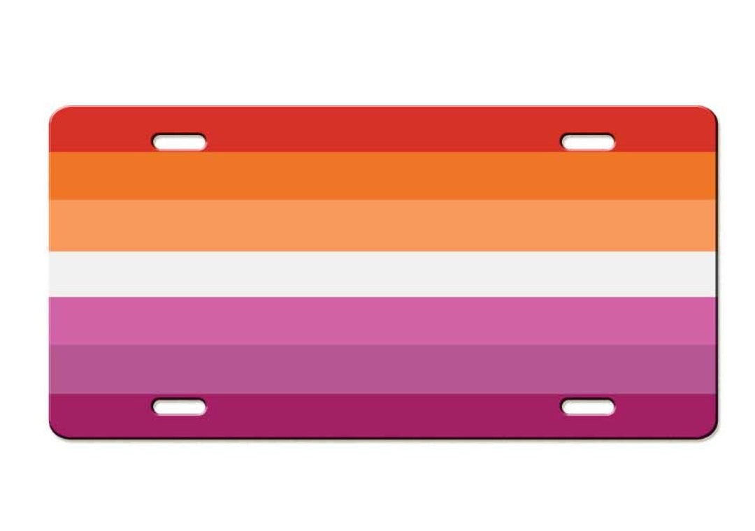Inclusive Lesbian Pride Flag LGBTQIA+ Vanity / License Plate - Made in ...