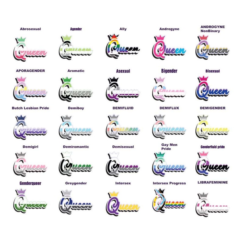 Queen Text With Crown LGBTQ Pride Flags Many Pride Flags - Etsy