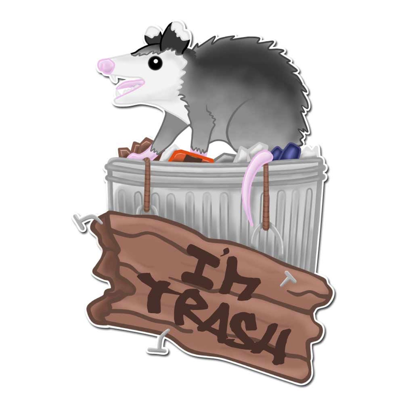 I'm Trash Opossum In Trash Can Vinyl Indoor Outdoor | Etsy