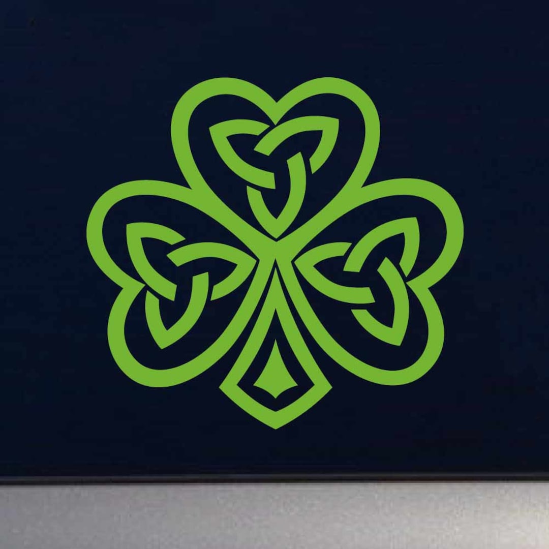 Celtic Clover With Trinity Knots - Indoor Outdoor Vinyl Decal ...