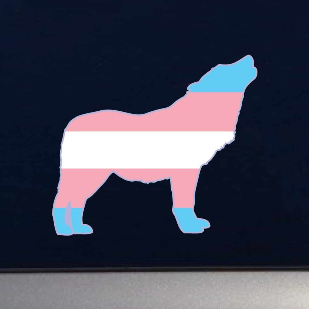 LGBTQ+ Transgender Pride Wolf Silhouette - Furry Fandom Indoor/outdoor ...